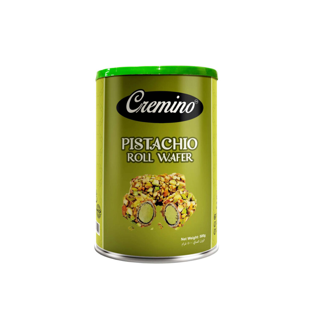 Wafer Roll with Pistachio & Milk Chocolate (500G) - La Crema